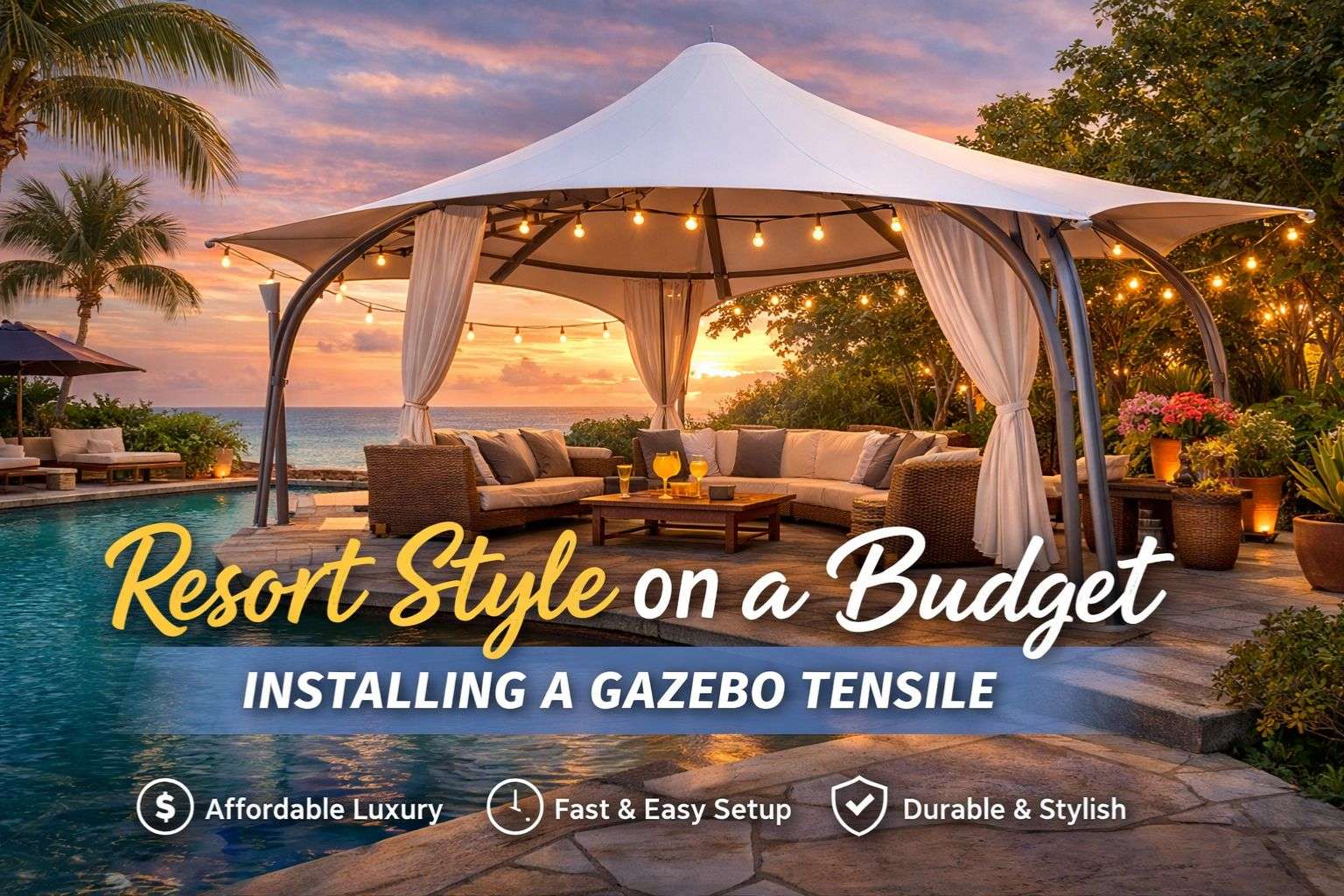 Resort Style on a Budget with Gazebo Tensile Structures